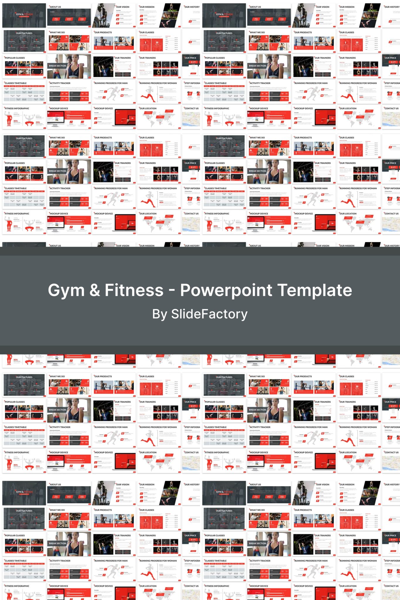 Gym & Fitness - Powerpoint Template 1200 Slides – MasterBundles