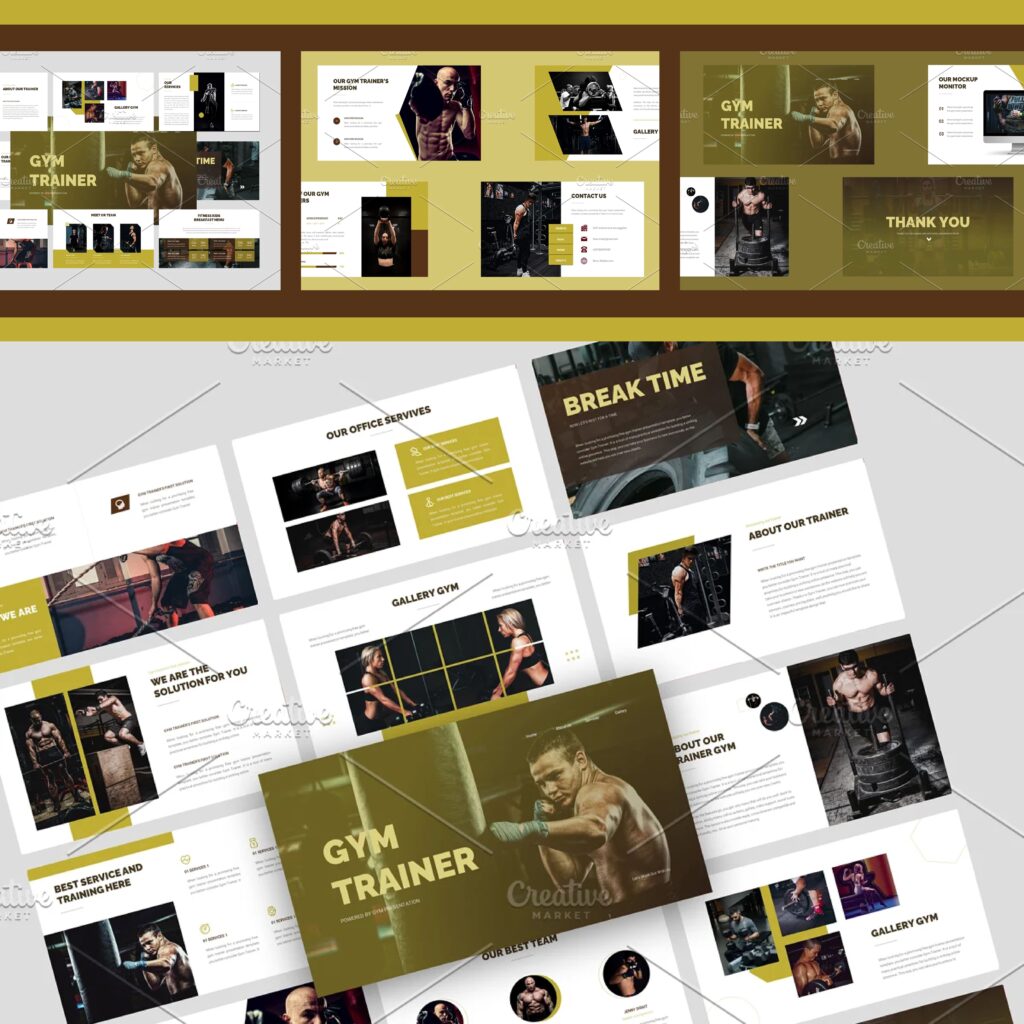 Gym Trainer Powerpoint Template – MasterBundles