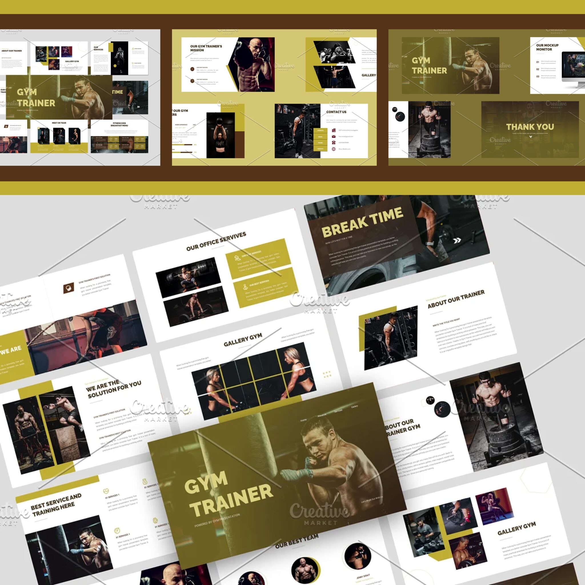 Gym Trainer Powerpoint Template – MasterBundles
