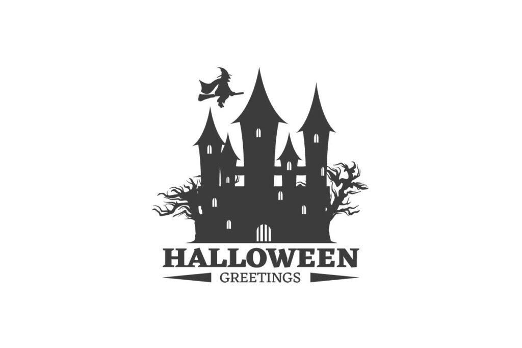 9 spooky black & white Halloween monograms - MasterBundles