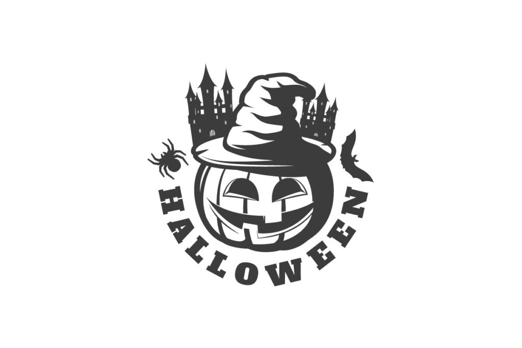 9 spooky black & white Halloween monograms - MasterBundles