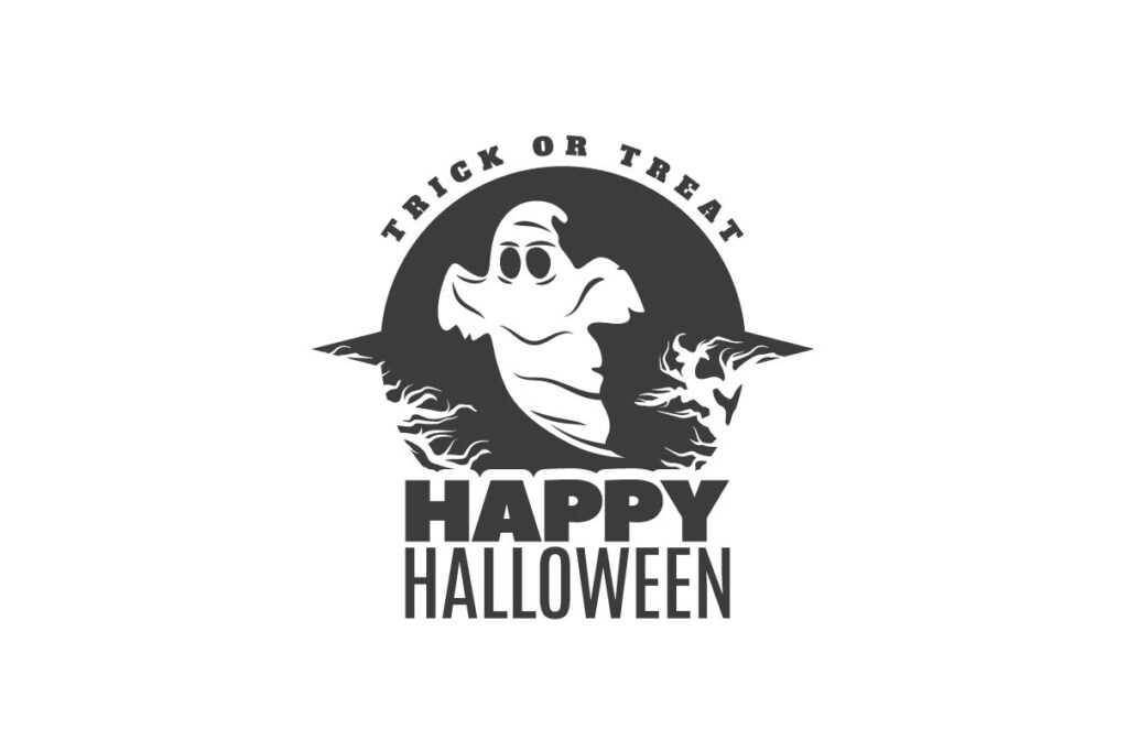 9 spooky black & white Halloween monograms - MasterBundles