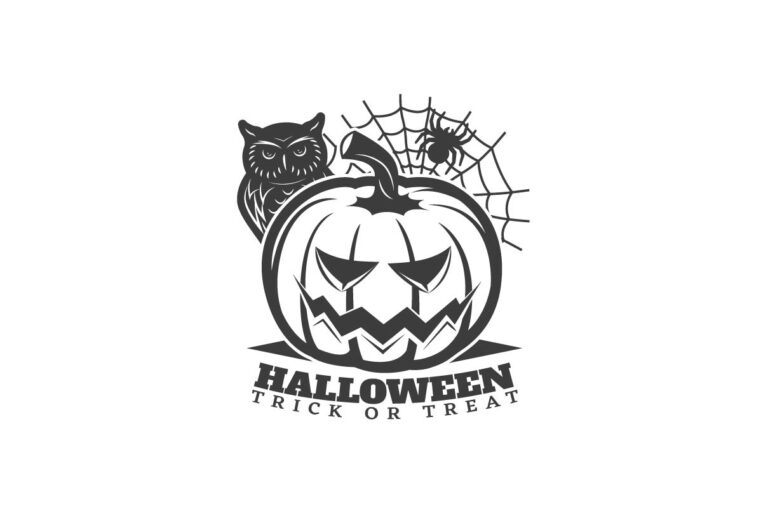 9 spooky black & white Halloween monograms - MasterBundles
