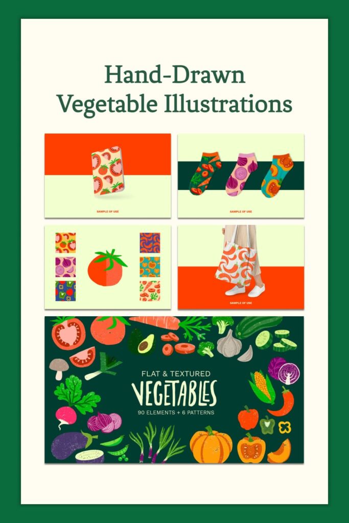 Hand-drawn Vegetable Illustrations – MasterBundles