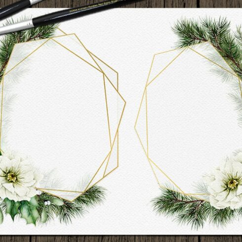 Helleborus Geometric Frames Clip Art | Master Bundles