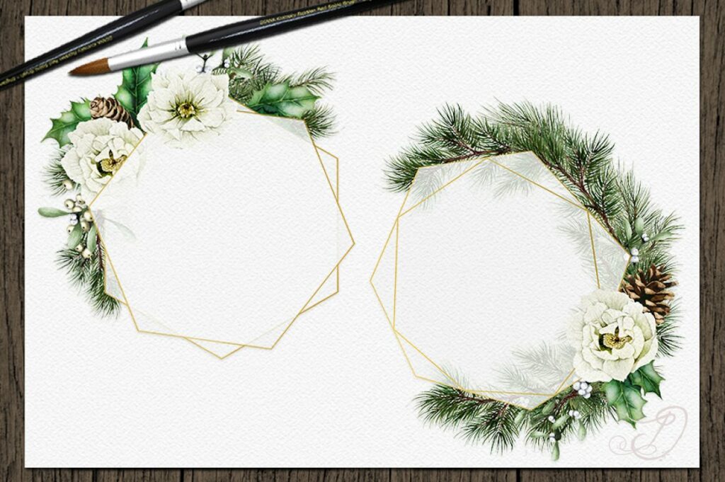 Helleborus Geometric Frames Clip Art – MasterBundles