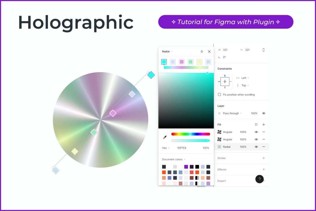 Holographic Gradient & Neon Ball Figma Tutorial with Video
