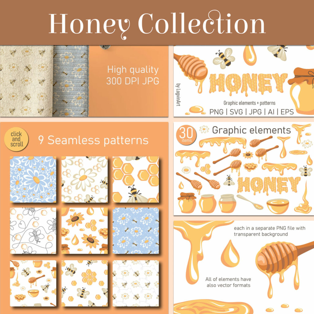 63 Honey Bees Watercolor | Master Bundles