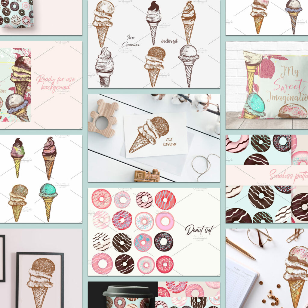 Ice Cream Vector Set – MasterBundles