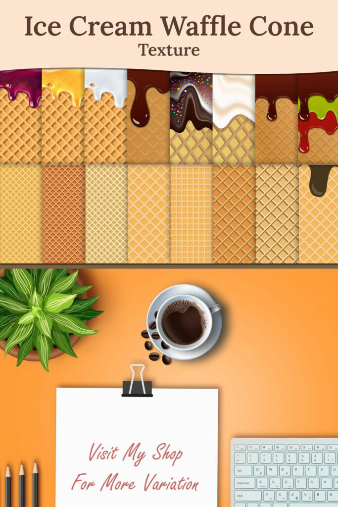 Ice Cream Waffle Cone Texture – MasterBundles