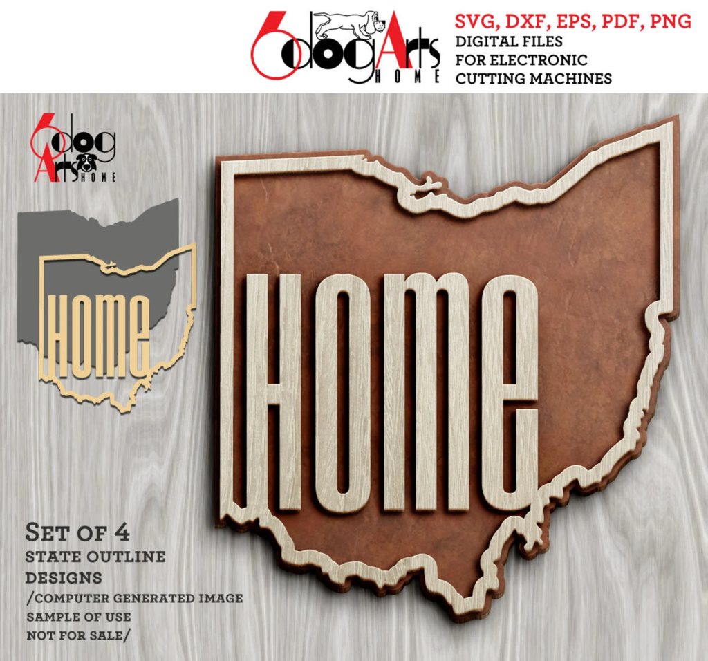 4 Ohio State Home Outline Wall Decor Layered Cutting – MasterBundles