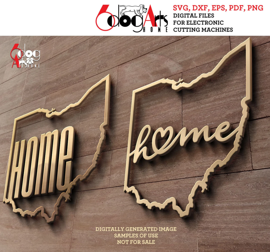 4 Ohio State Home Outline Wall Decor Layered Cutting – MasterBundles