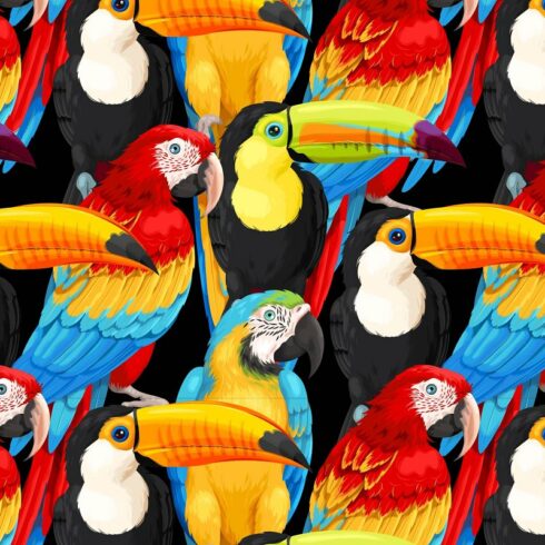 Macaw and Toucan Patterns | Master Bundles
