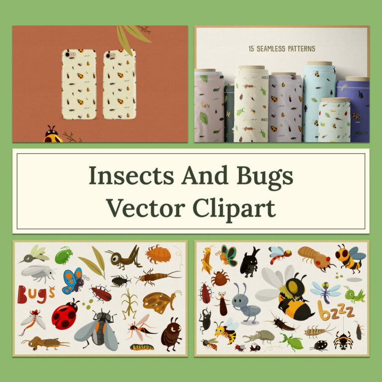 Insects and Bugs Vector Clipart & Seamless Patterns – MasterBundles