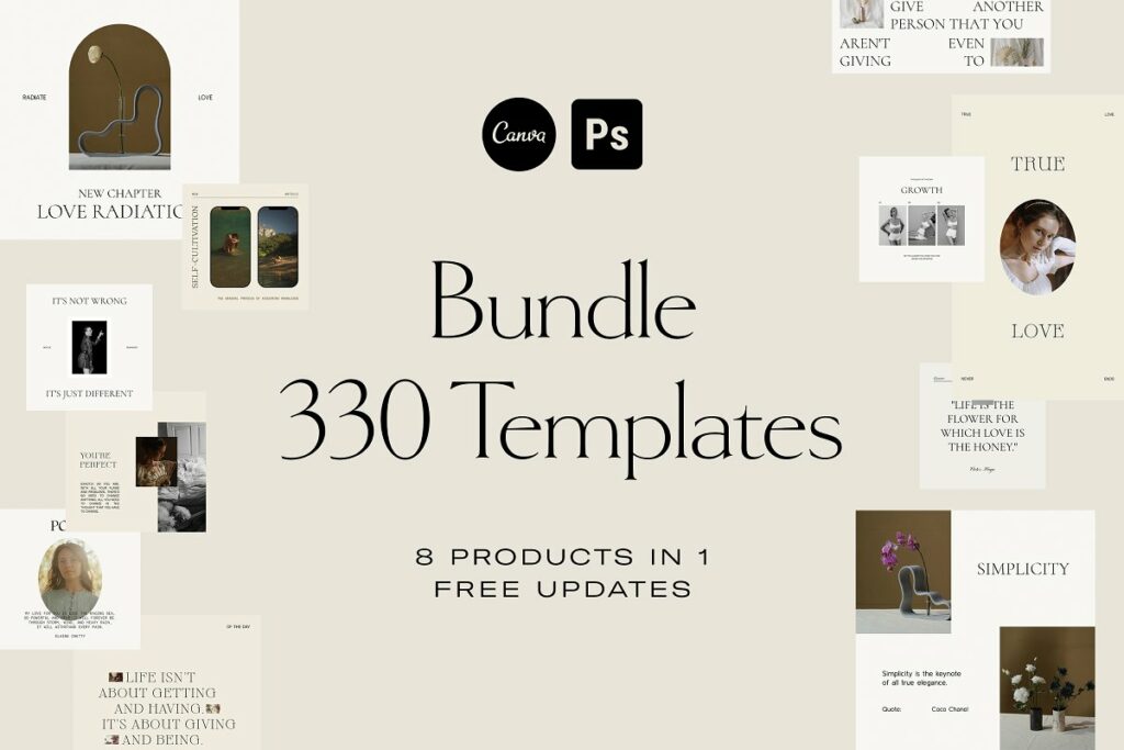 BUNDLE Instagram Templates Canva PS – MasterBundles