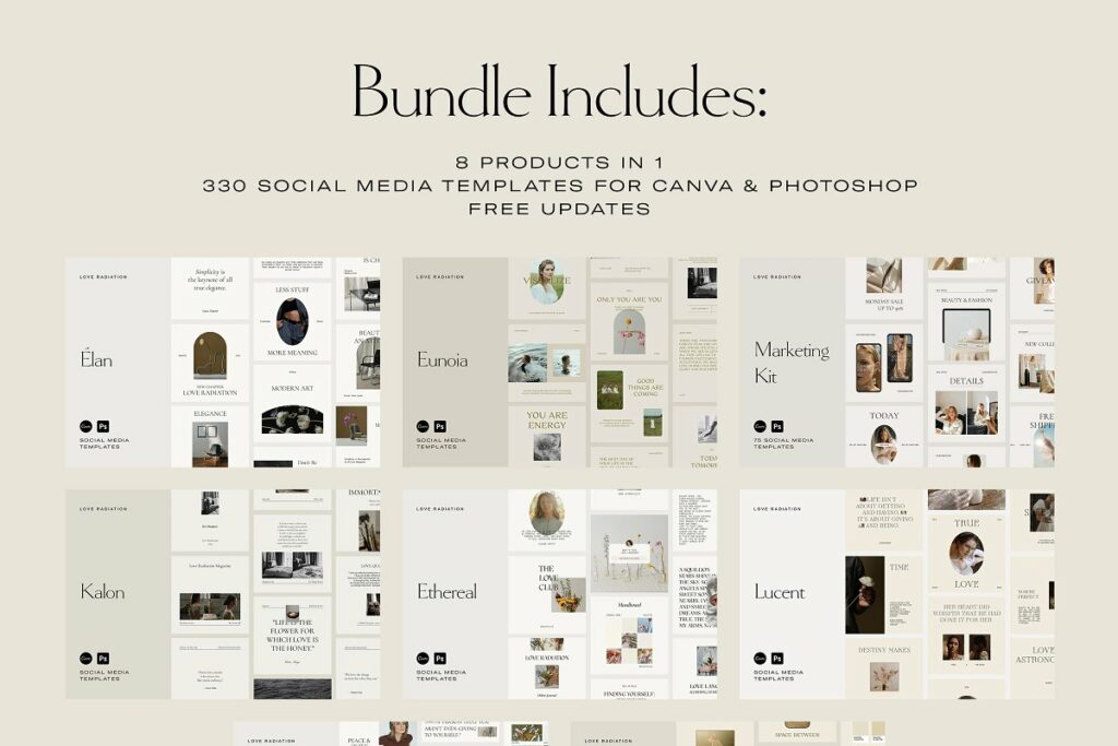 BUNDLE Instagram Templates Canva PS – MasterBundles