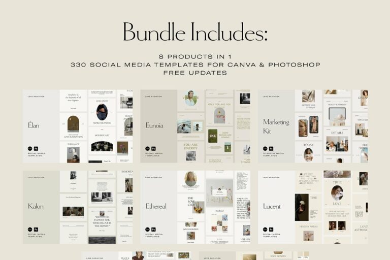 BUNDLE Instagram Templates Canva PS | Master Bundles