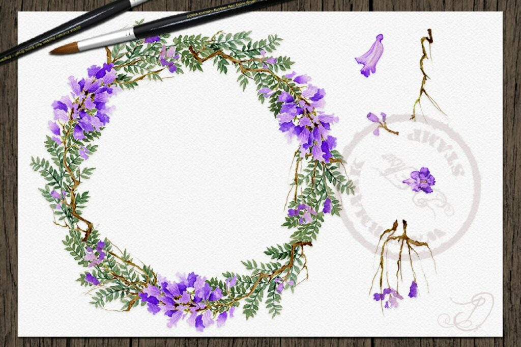 Jacaranda Watercolor Clip Art – MasterBundles