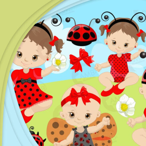 Ladybug Babies Clipart | Master Bundles