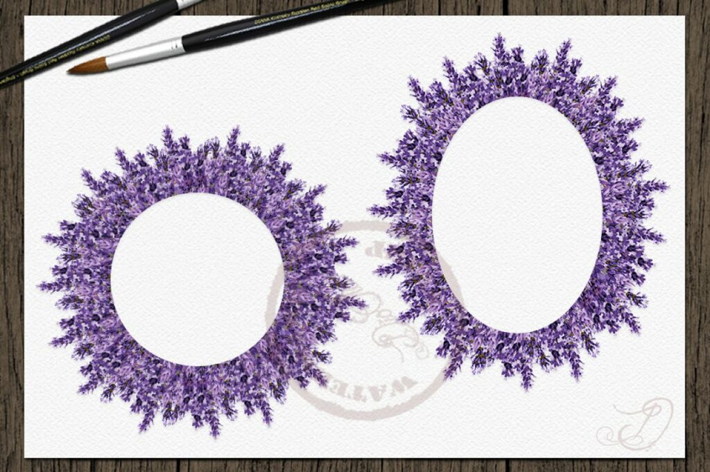 Lavender Frames Watercolor Clip Art – MasterBundles