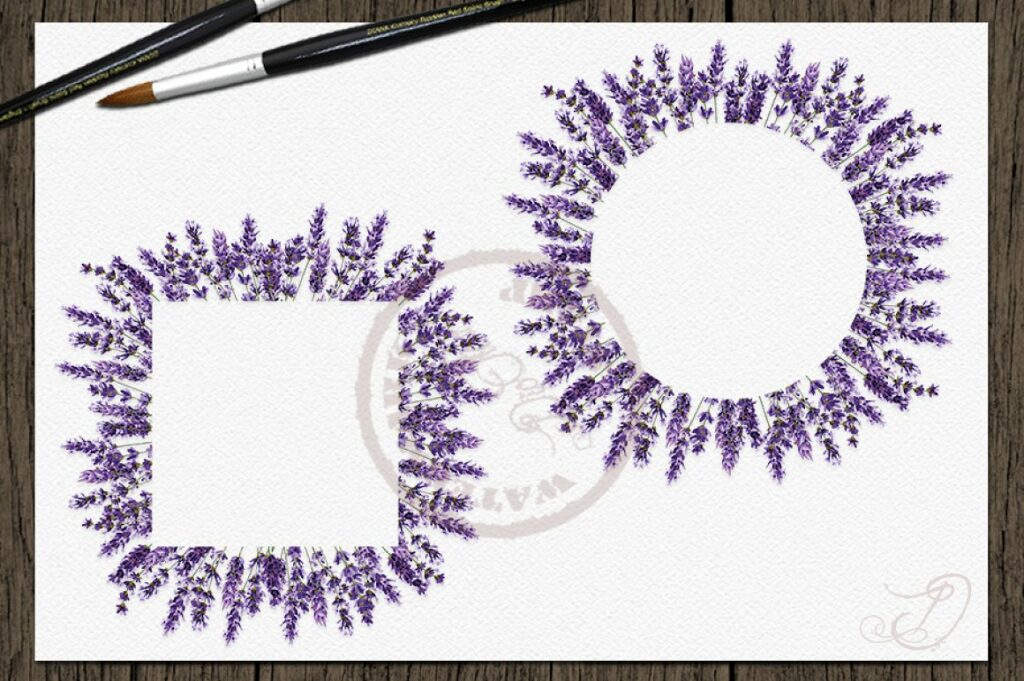 Lavender Frames Watercolor Clip Art – MasterBundles