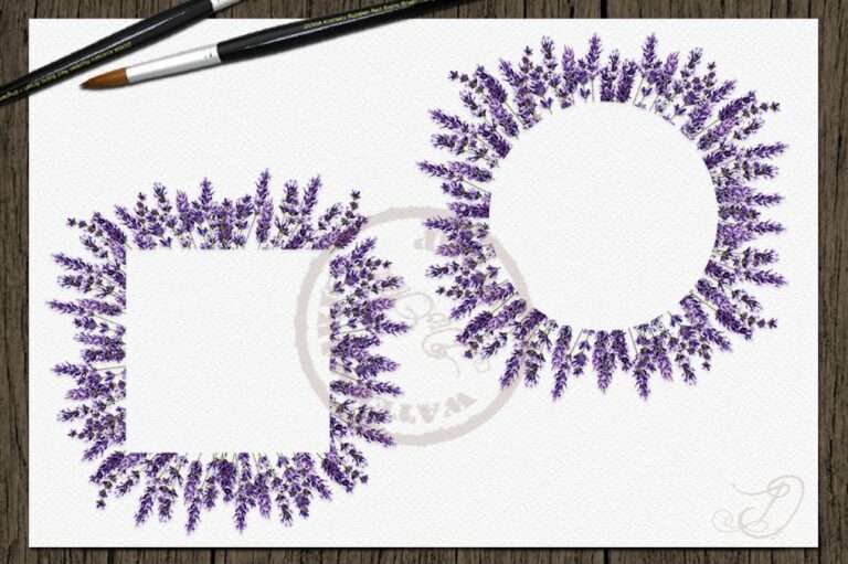 Lavender Frames Watercolor Clip Art – MasterBundles