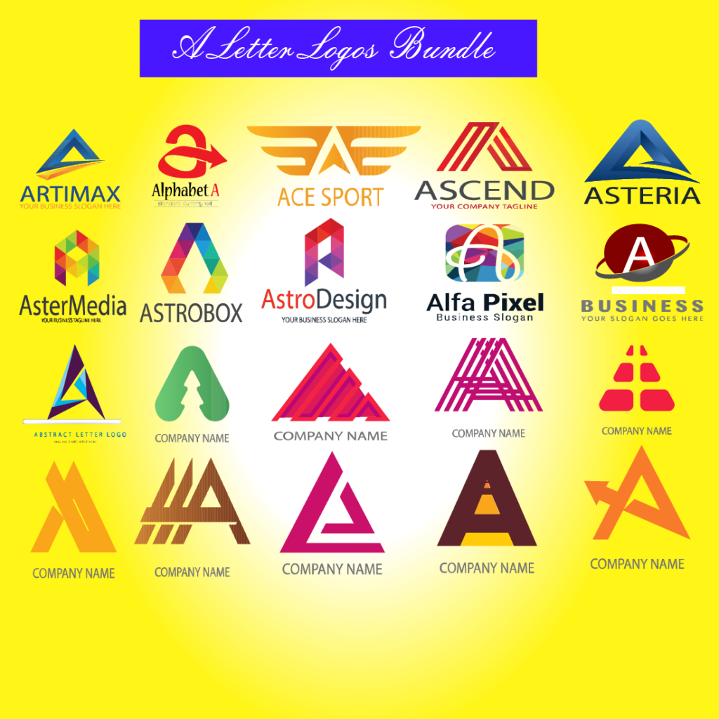 letter A stylish logo designs for 8$ only - MasterBundles
