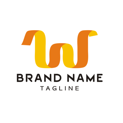 Modern Ribbon W letter logo | MasterBundles