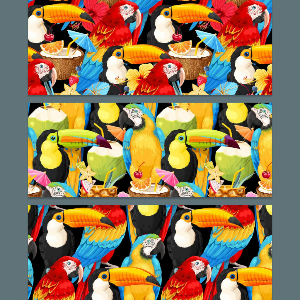 Macaw and Toucan Patterns – MasterBundles