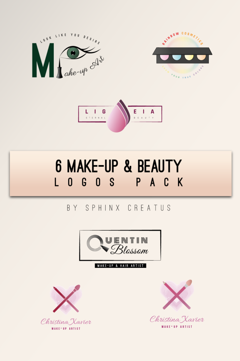 6 Make-up & Beauty Logos Pack [Sphinx Creatus] | MasterBundles