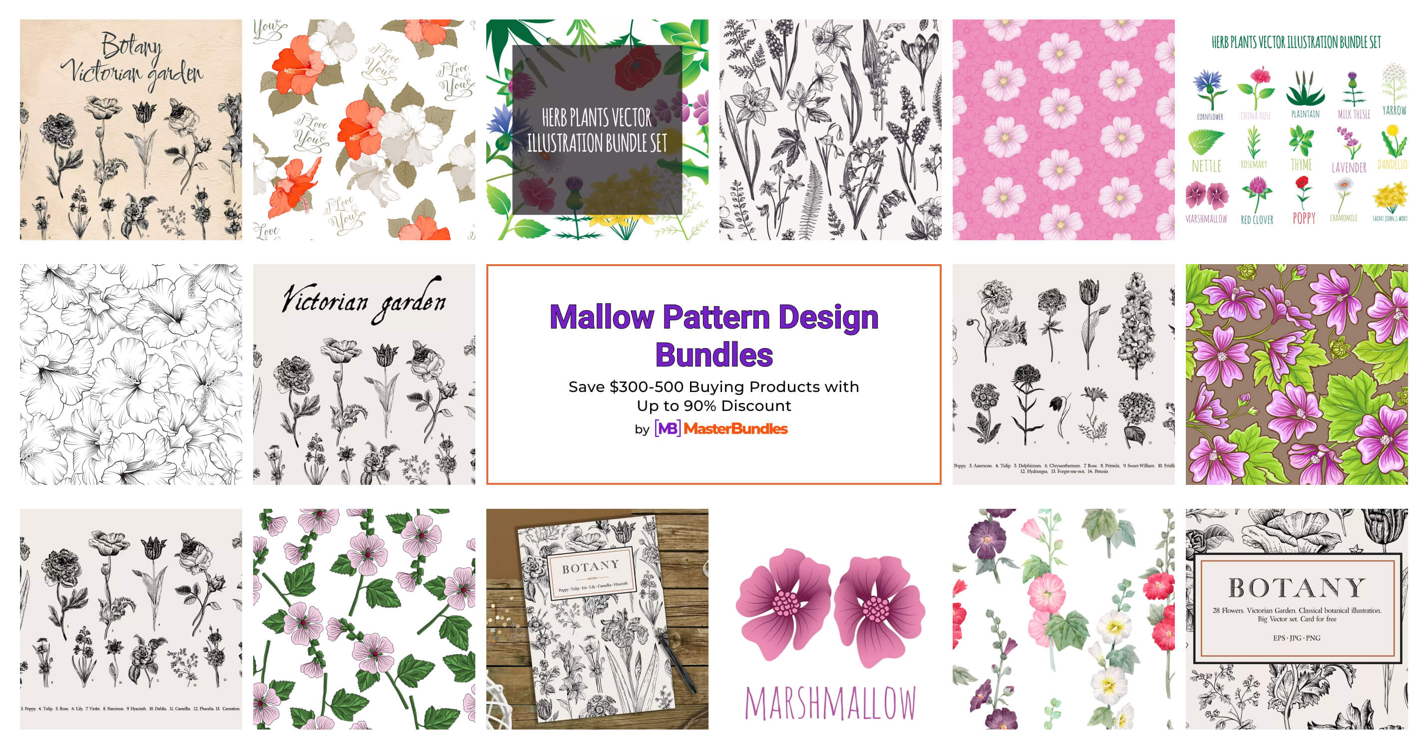 3+ Mallow Pattern Design Bundles for 2023 - MasterBundles
