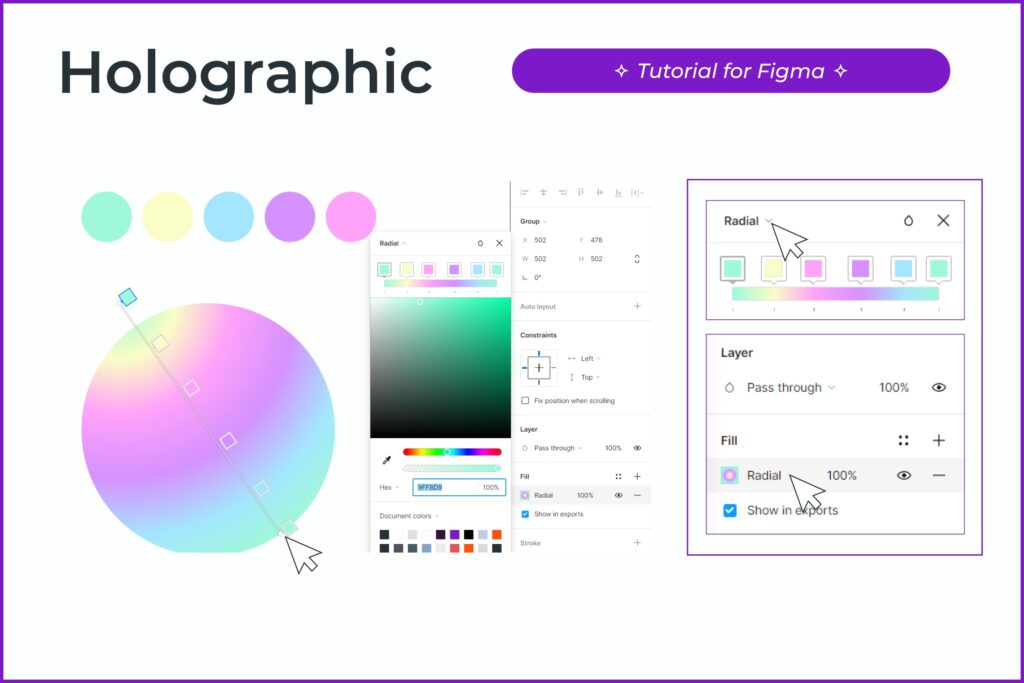 Holographic Gradient & Neon Ball Figma Tutorial with Video