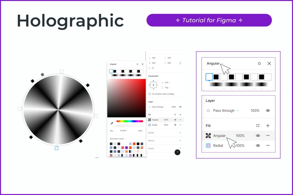 Holographic Gradient & Neon Ball Figma Tutorial with Video