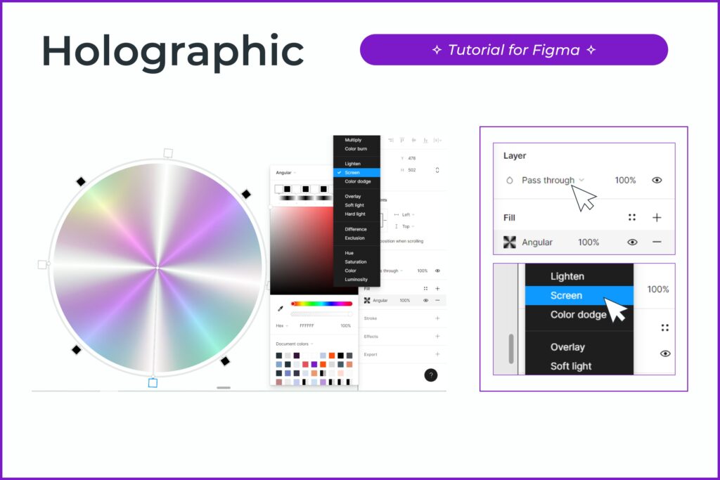 Holographic Gradient & Neon Ball Figma Tutorial with Video