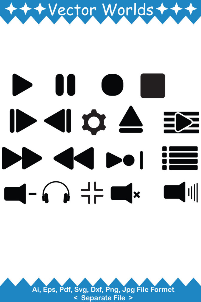 Audio Control Buttons svg, Audio svg, Control svg, Buttons, Music, SVG ...