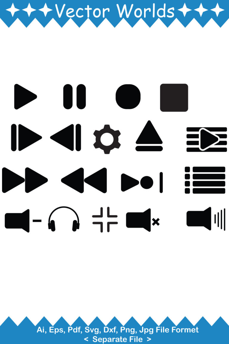 Audio Control Buttons svg, Audio svg, Control svg, Buttons, Music, SVG ...