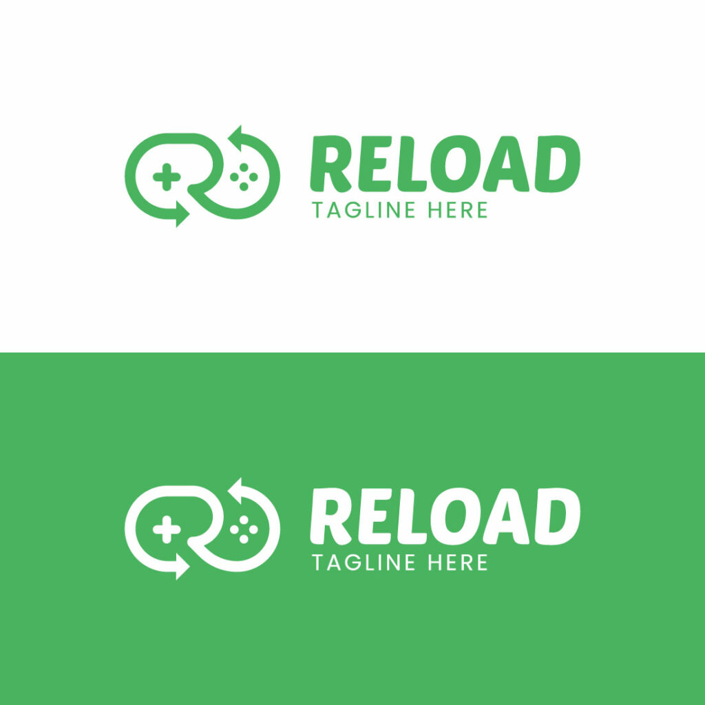 Reload Gaming Logo - letter R + Gaming remote control - MasterBundles