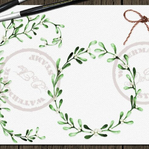 Mistletoe Watercolor Clip Art | Master Bundles