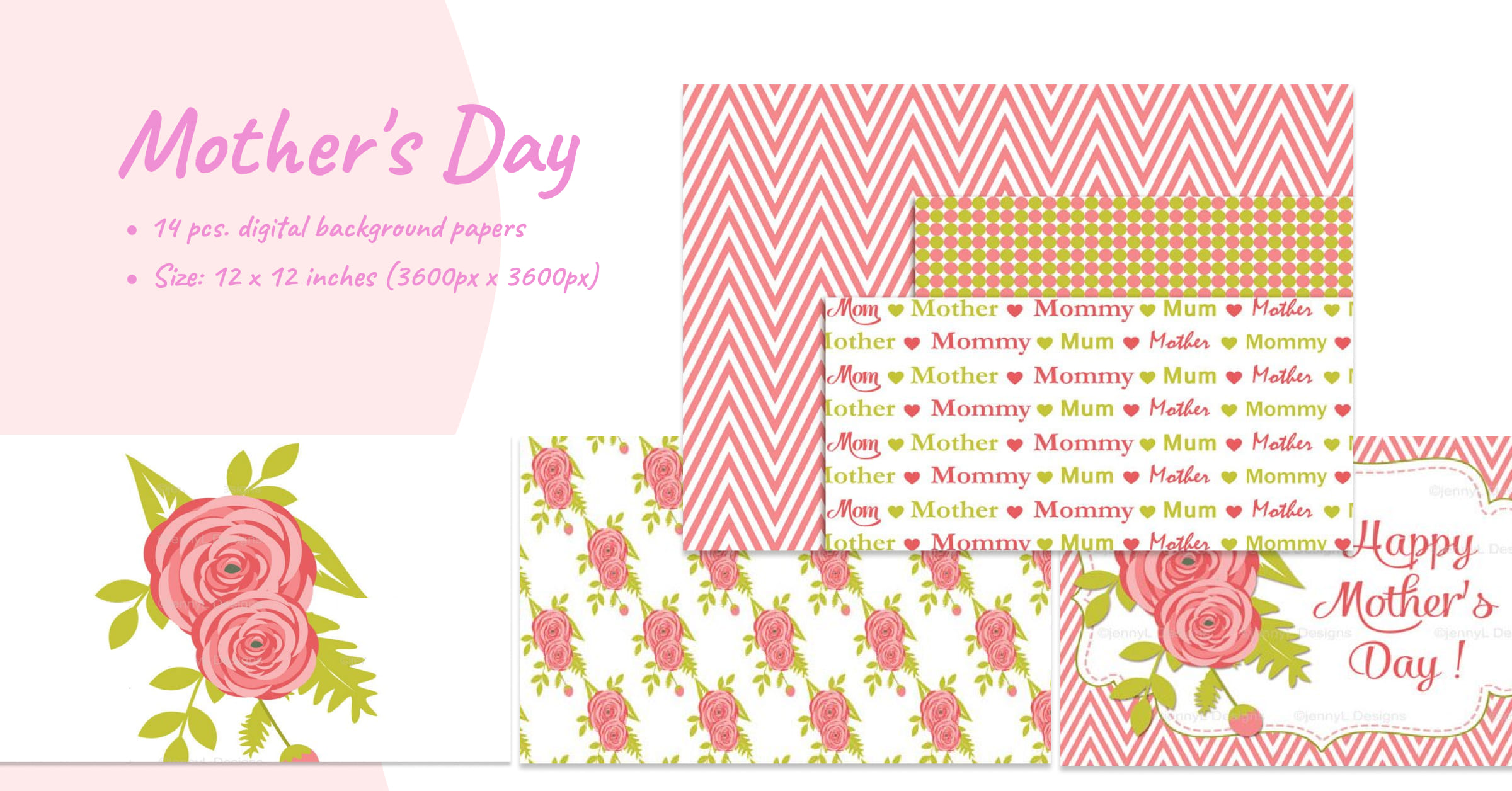 Mother's Day Digital Papers – MasterBundles