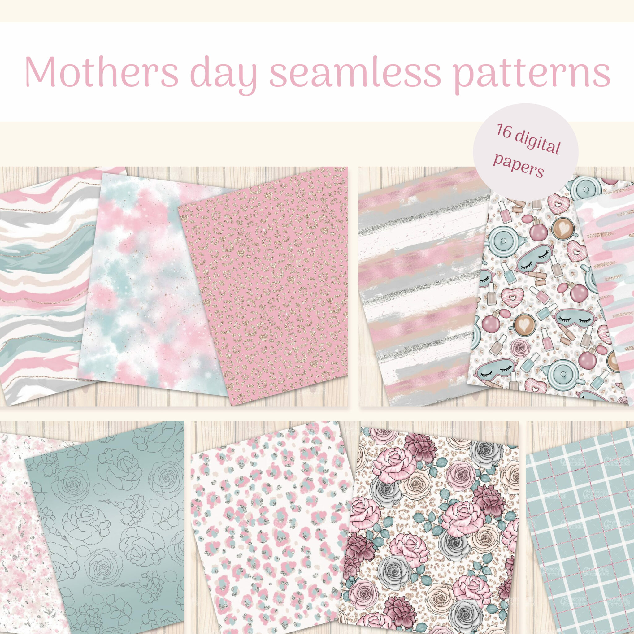 Mothers Day Seamless Patterns – MasterBundles