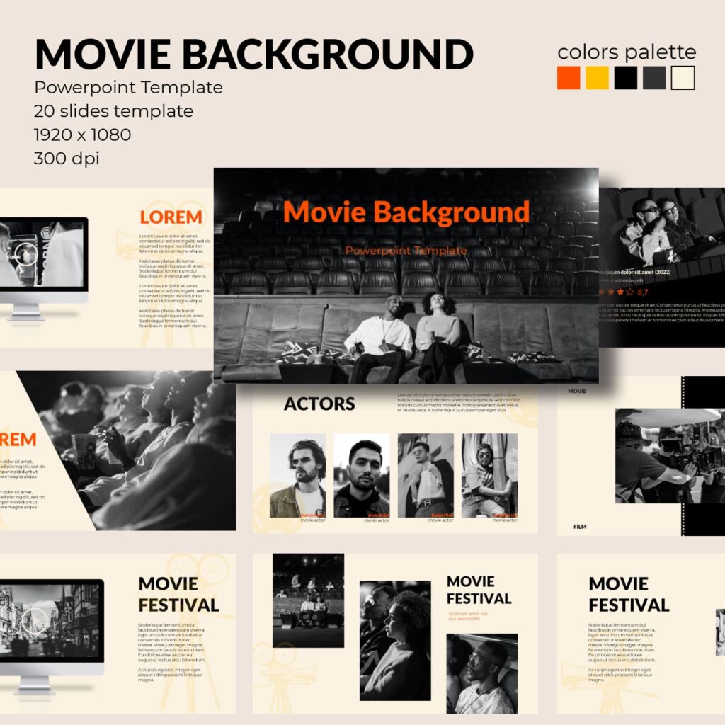 Movie Background Powerpoint Template – MasterBundles