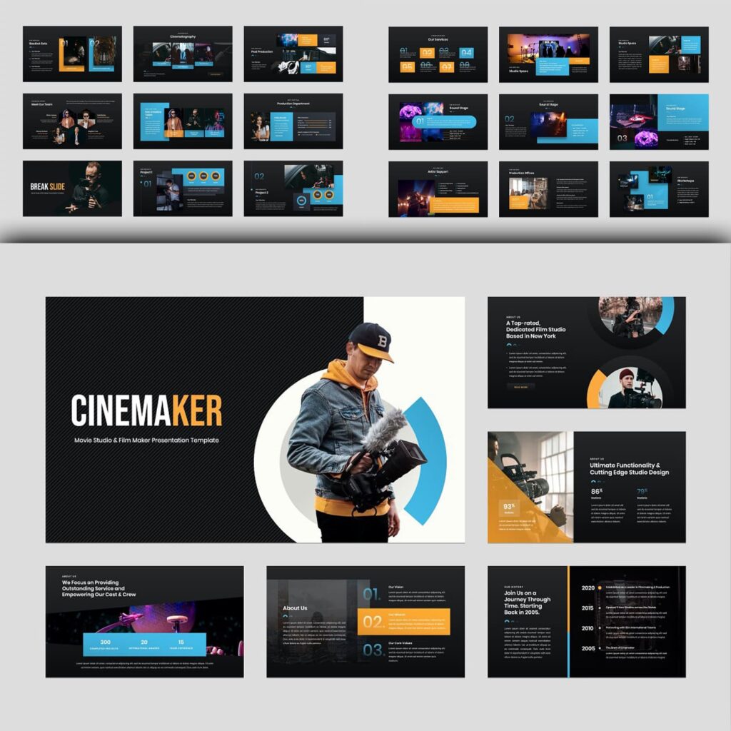 Movie Studio PowerPoint Template – MasterBundles