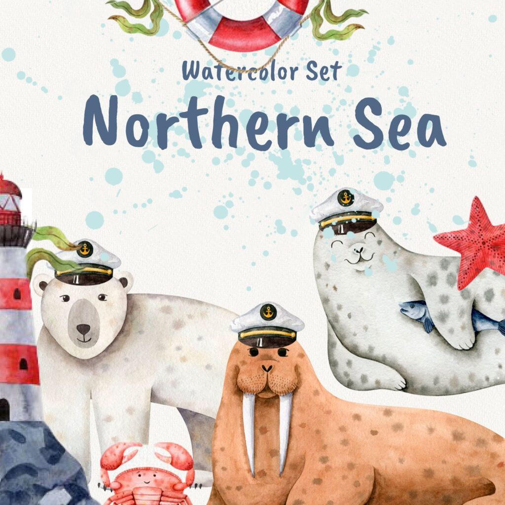 Northern Sea Watercolor Set – MasterBundles