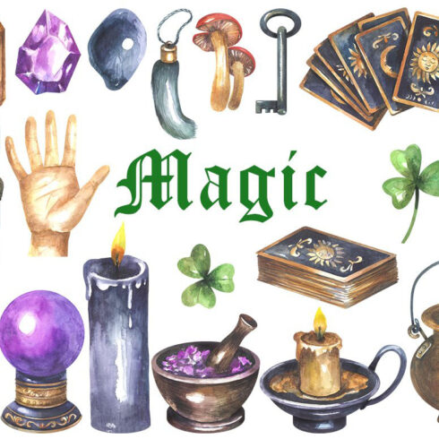 Magic Watercolor Clipart | MasterBundles