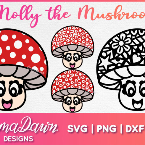 Molly The Mushrooms SVG 4 Mandala Zentangle Designs | Master Bundles