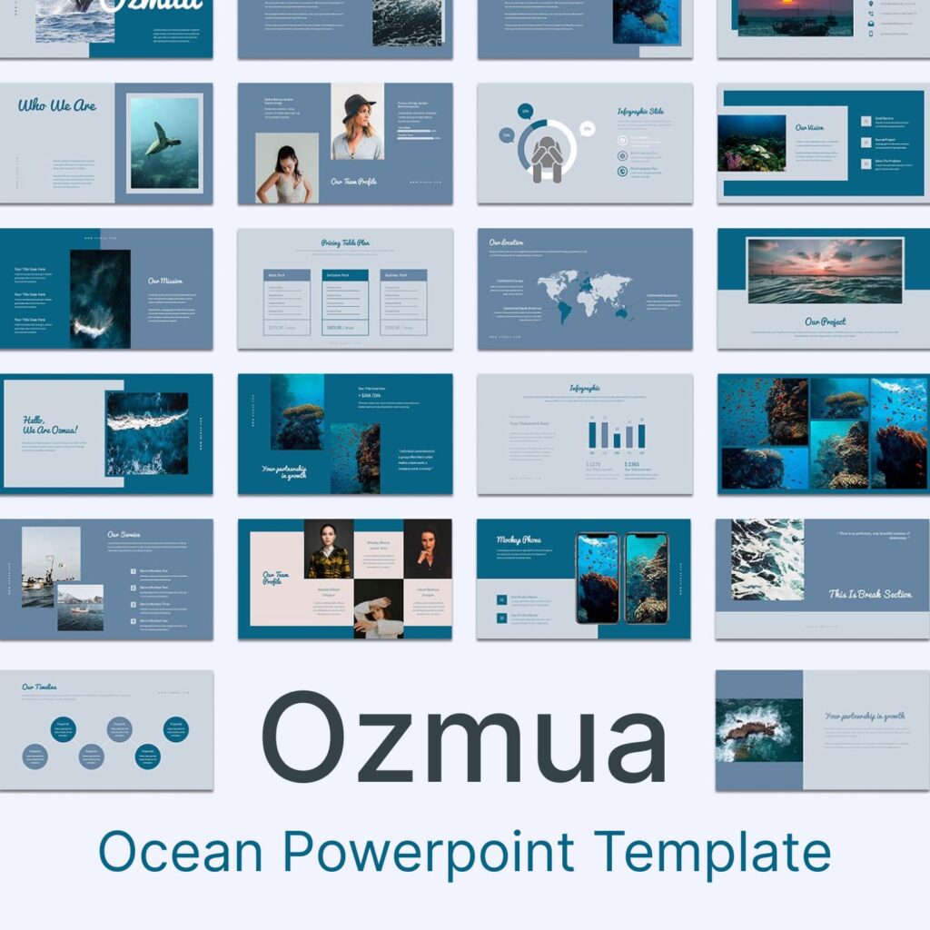 Ozmua: Ocean Powerpoint Template – MasterBundles
