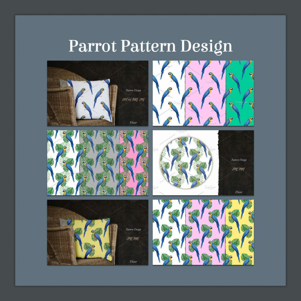 Parrot Pattern Design – MasterBundles