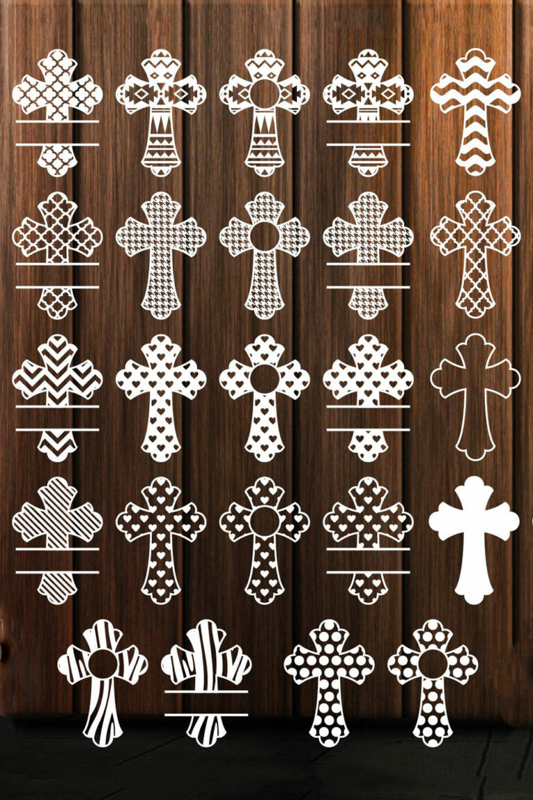 Patterned Cross SVG, Christian Svg Files, Cross Monogram SVG ...
