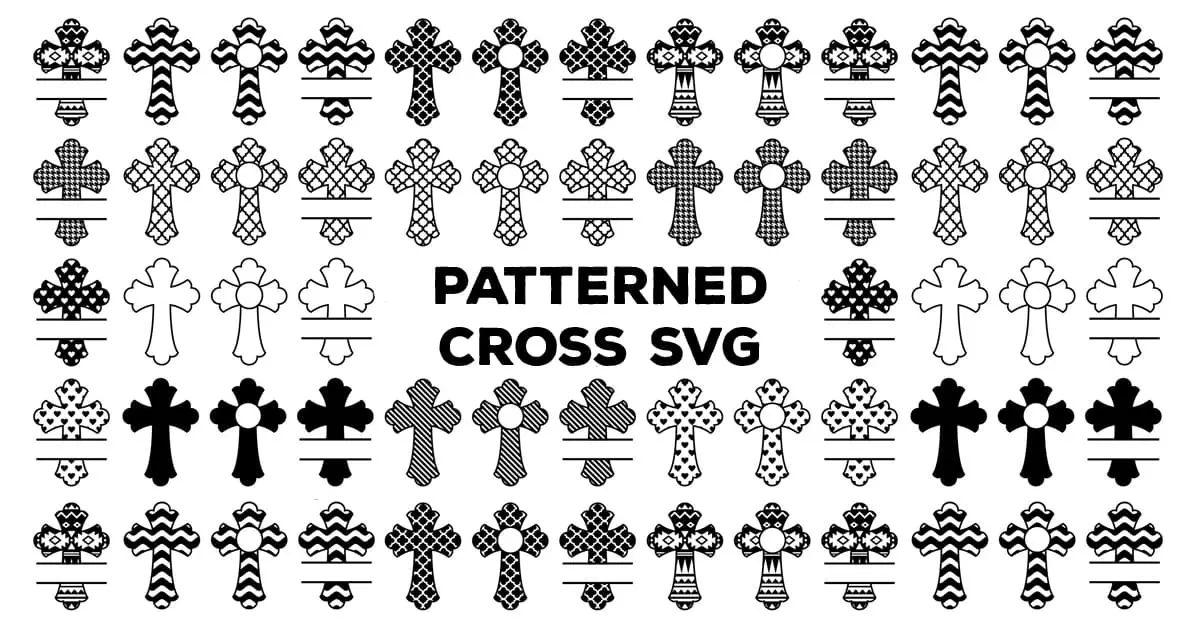 Patterned Cross SVG, Christian Svg Files, Cross Monogram SVG ...