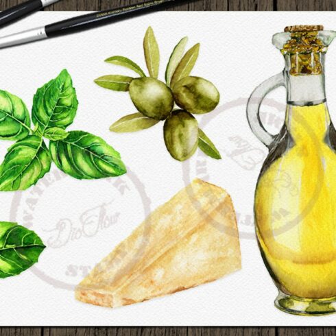 Pesto Watercolor Clip Art | Master Bundles